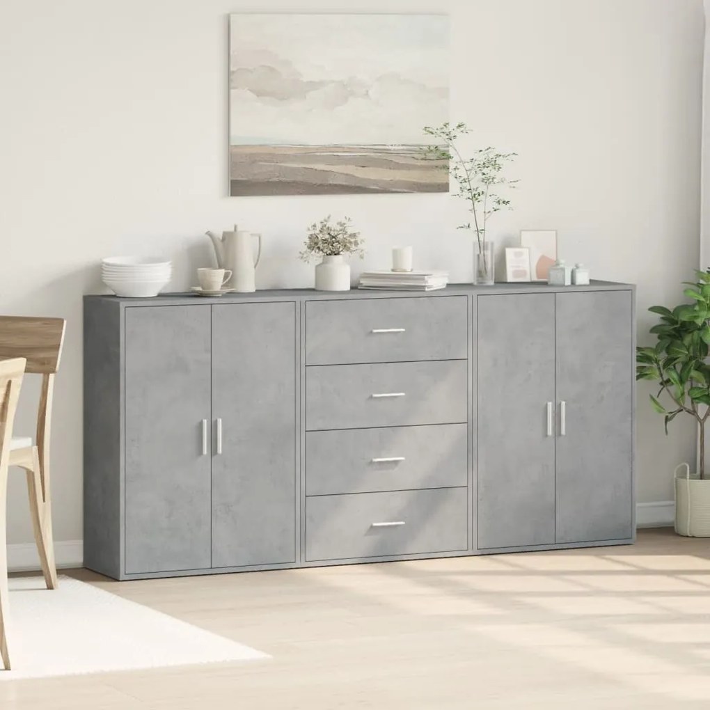 Příborníky 3 ks betonově šedé 60 x 31 x 84 cm kompozitní dřevo 3276577