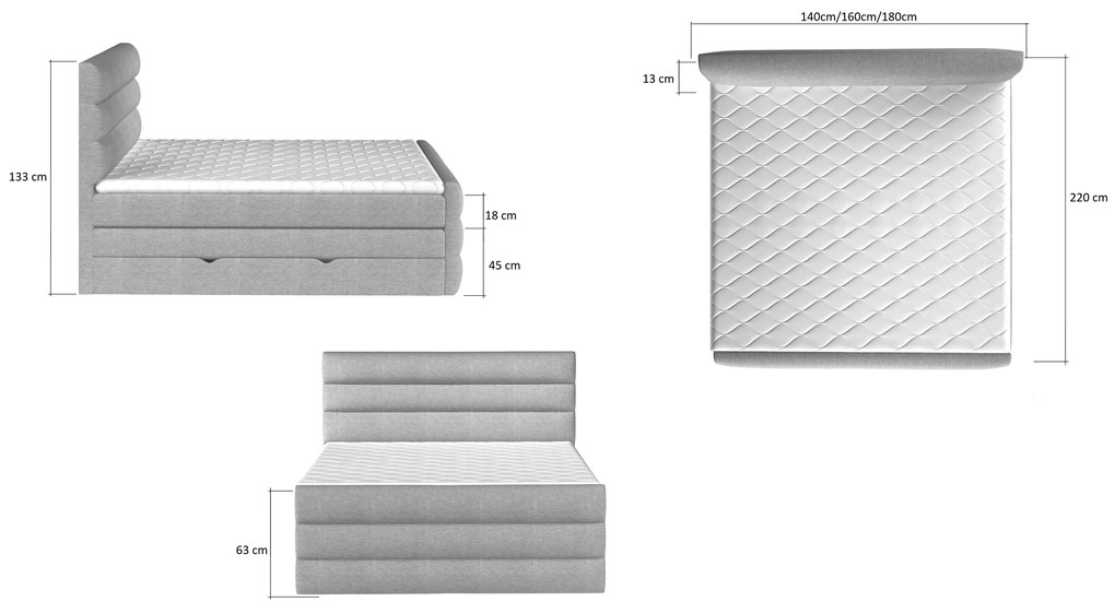 Boxspring MARKETI 180/200 (Monolith 85)