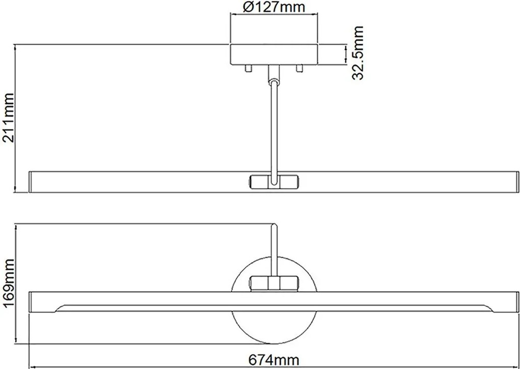 Svítidlo nad obraz Elstead ALTON LED 11,6W chrom 67 cm