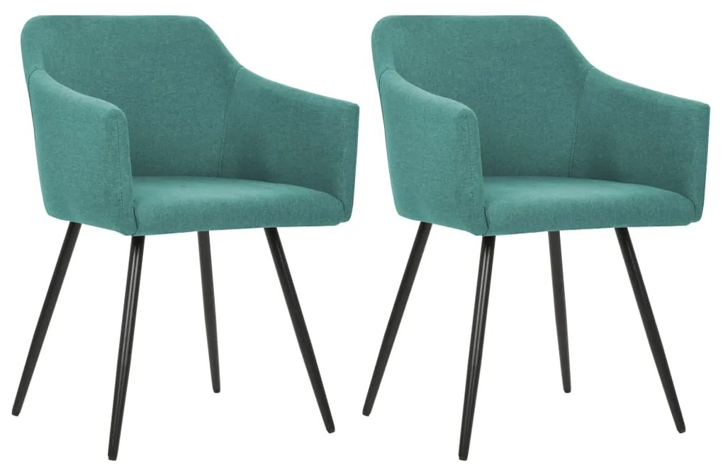 247070 vidaXL Jídelní židle 2 ks zelené textil