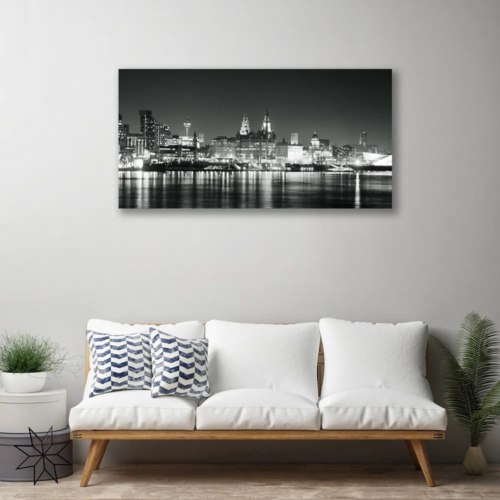 Obraz na plátně Město Voda Domy 100x50 cm