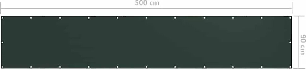 Balkónová zástěna tmavě zelená 90 x 500 cm oxfordská látka 135002
