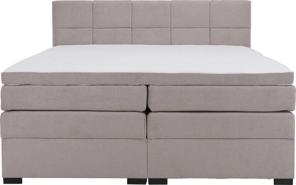 Boxspringová pocketová postel, 200x200, šedohnědá Taupe, APRIL