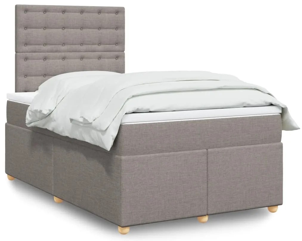 Box spring postel s matrací taupe 120x200 cm textil 3293565