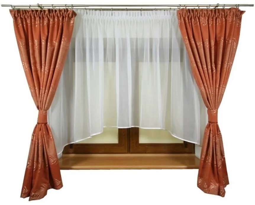 Záclona voálová / organza Tereza 560x150cm různé barvy Barva: Červená