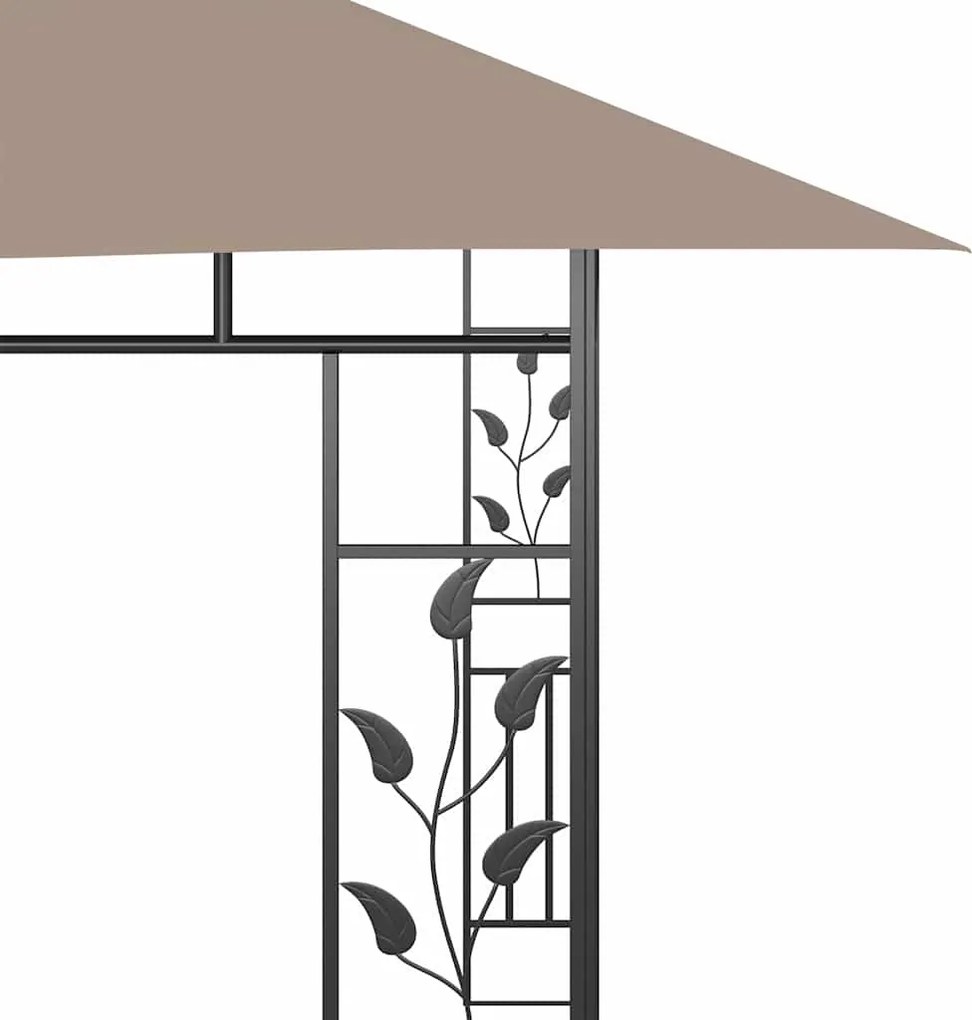 Altán s moskytiérou 4 x 3 x 2,73 m taupe 180 g/m² 312252