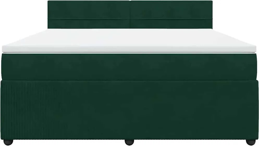 Box spring postel s matrací tmavě zelená 180x200 cm samet 3290109