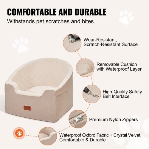 Autosedačka Dog Booster Autosedačka pro malé a střední psy do 24,9 kg Hnědá