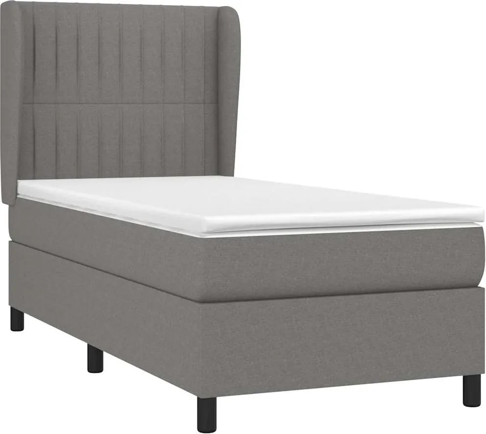 Box spring postel s matrací tmavě šedá 80 x 200 cm textil 3128078