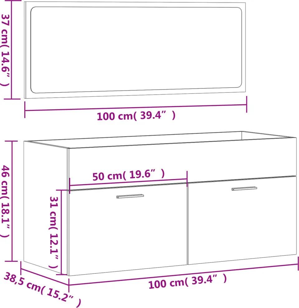 vidaXL Koupelnová skříňka se zrcadlem kompozitní dřevo [833888] Barva: dub sonoma