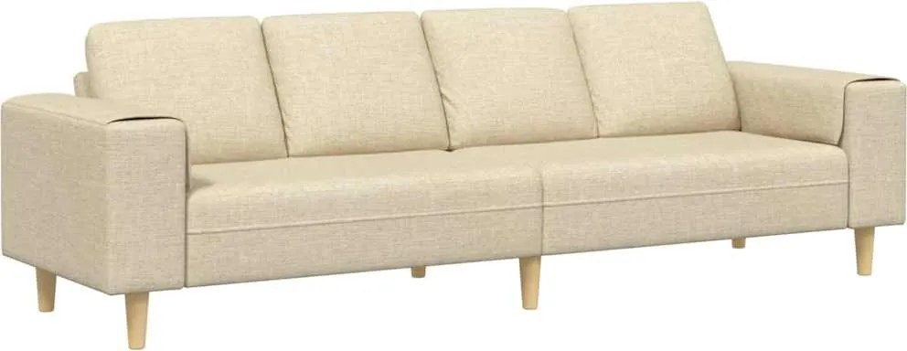 Pohovka do obývacího pokoje Krémová 250 x 77 x 76 cm Polyester 3335087