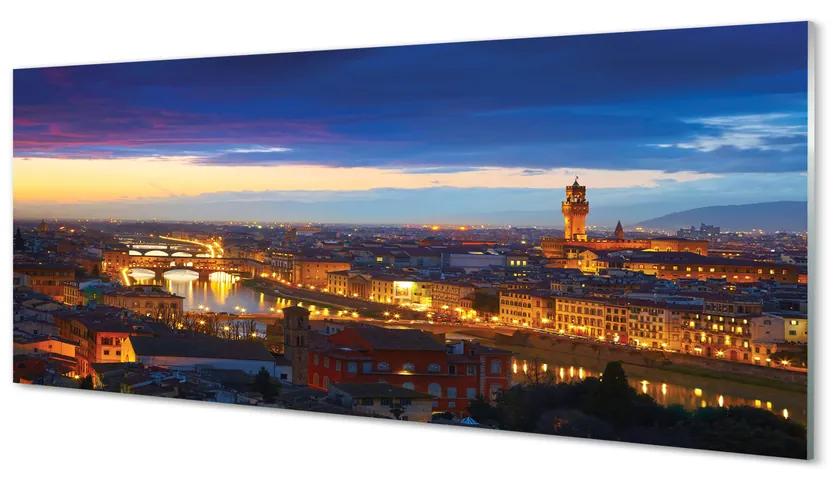akrylový obraz Itálie Night panorama mostů 120x60 cm