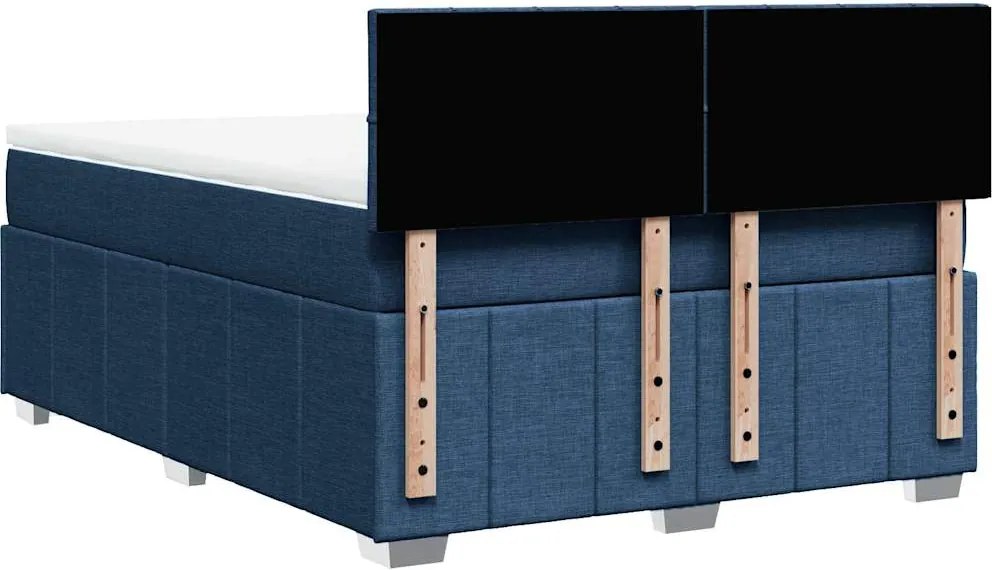 Box spring postel s matrací modrá 140x200 cm textil 3287097