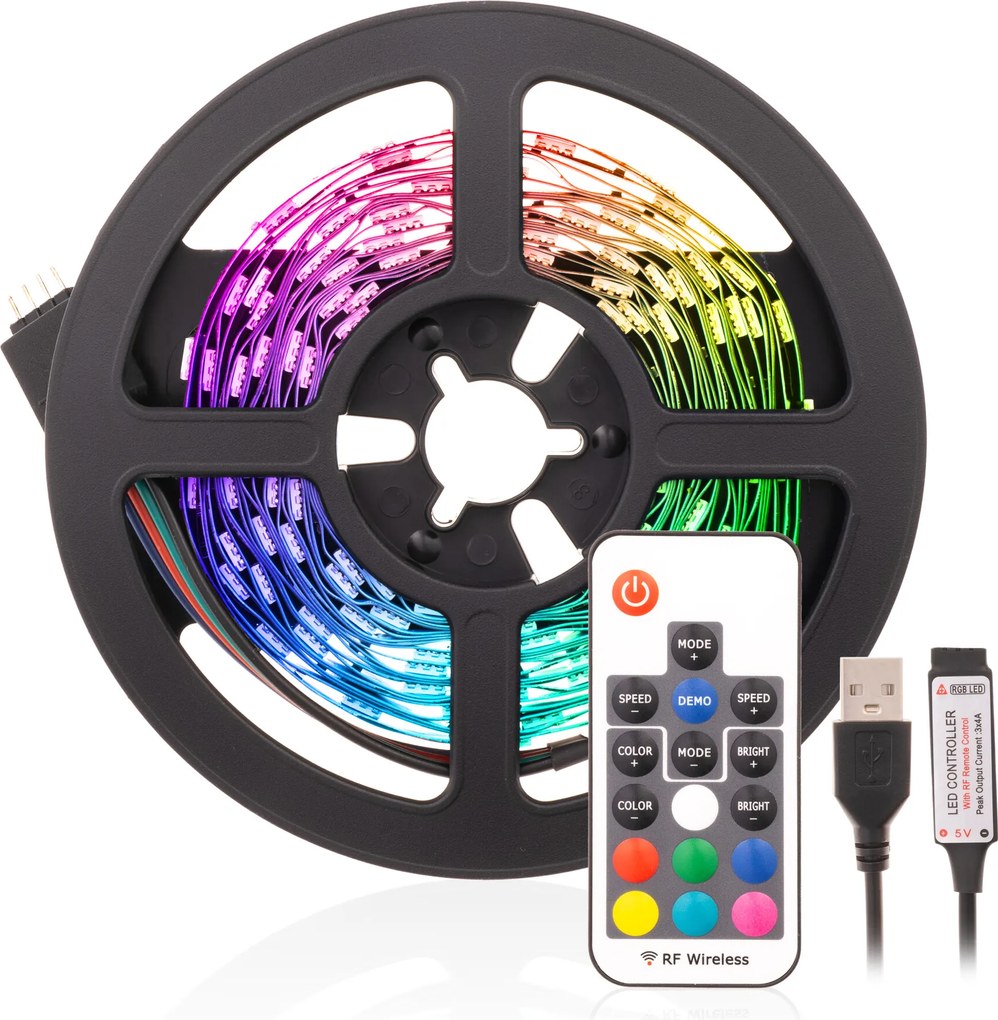 T-LED 086001 Sada LED pásku USB RGB 4m 20W RGB