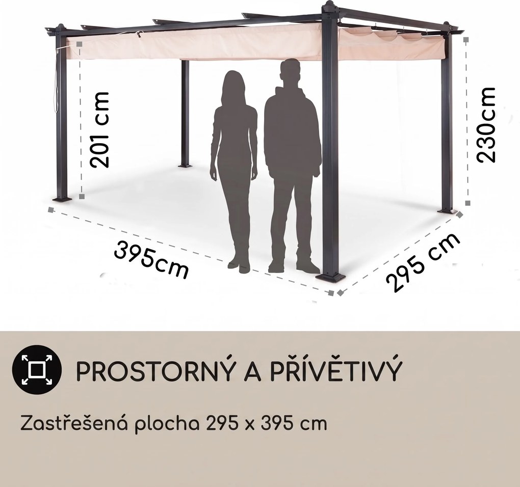 blumfeldt Pantheon pergola | 3 x 4 m | odolná proti povětrnostním vlivům | UV ochrana | celoroční použití