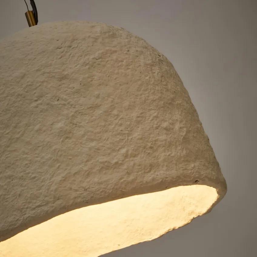 Bílé závěsné světlo Kave Home Sineu 35 cm