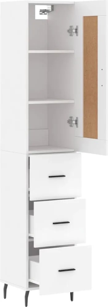 Skříň highboard bílá 34,5 x 34 x 180 cm kompozitní dřevo 3200209