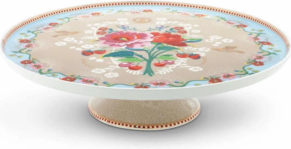 Pip Studio Floral Rose Dortový tác na nožce khaki 30,5cm