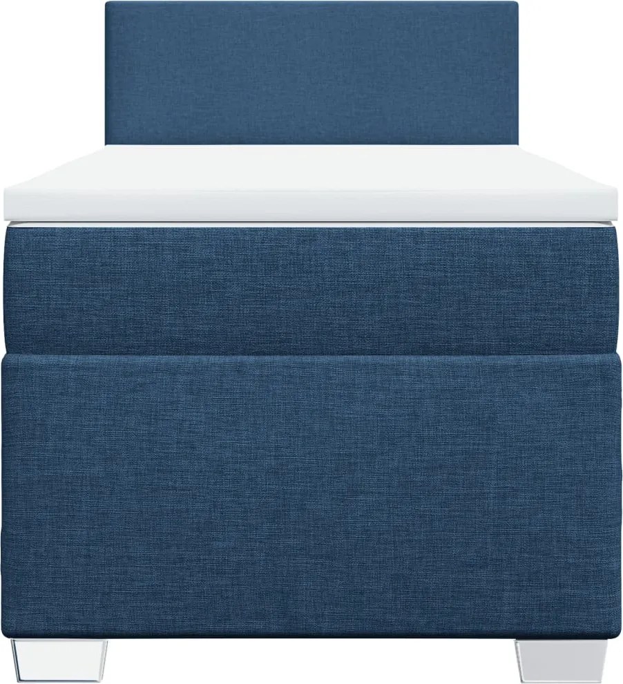 Box spring postel s matrací modrá 90x200 cm textil 3288070