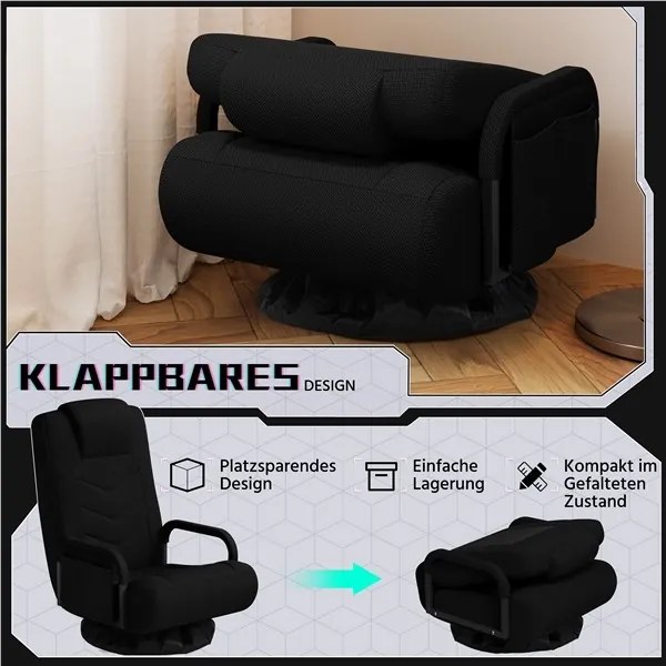 Křeslo Yaheetech – černá, 100% polyester (257264552497)