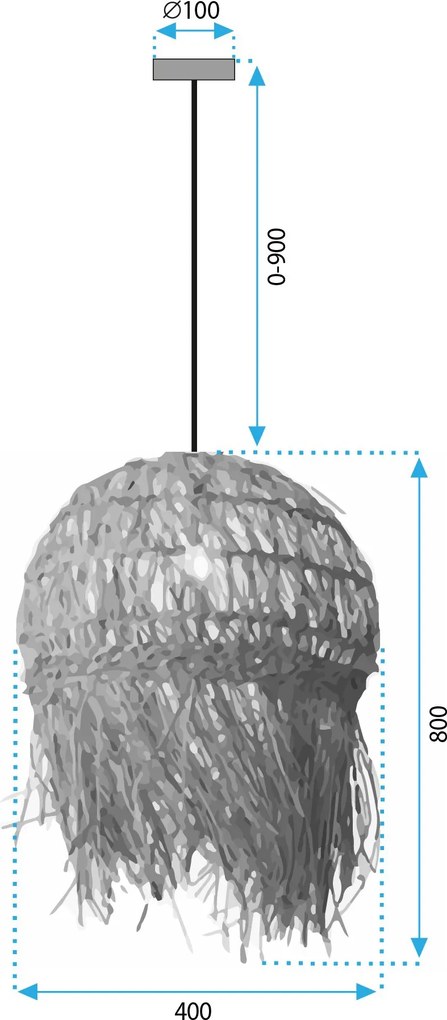 Toolight Toolight, závěsné svítidlo 1xE27 APP1251-1CP, přírodní, OSW-40120