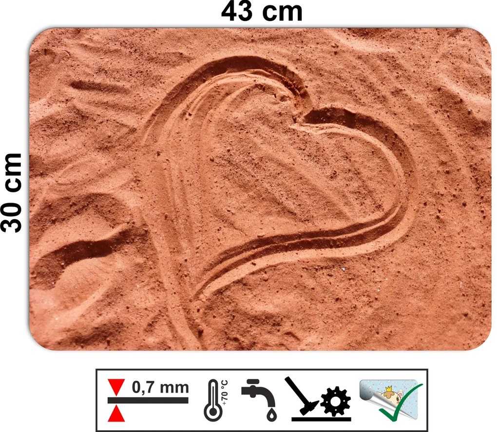 PokojovaDekorace.cz, Prostírání - 684, Srdce v písku, 43x30cm