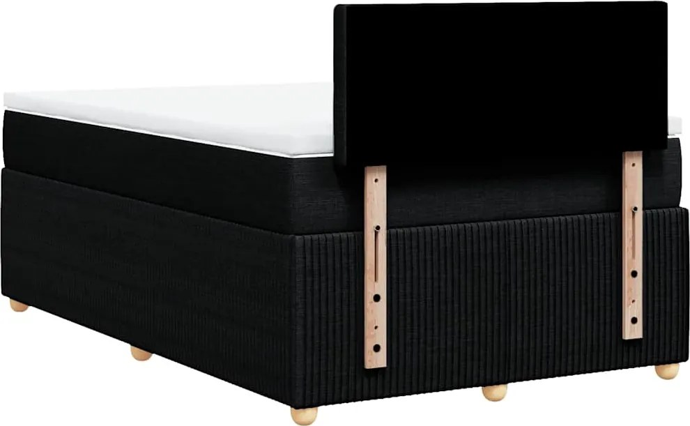 Box spring postel s matrací černá 120x200 cm textil 3287439