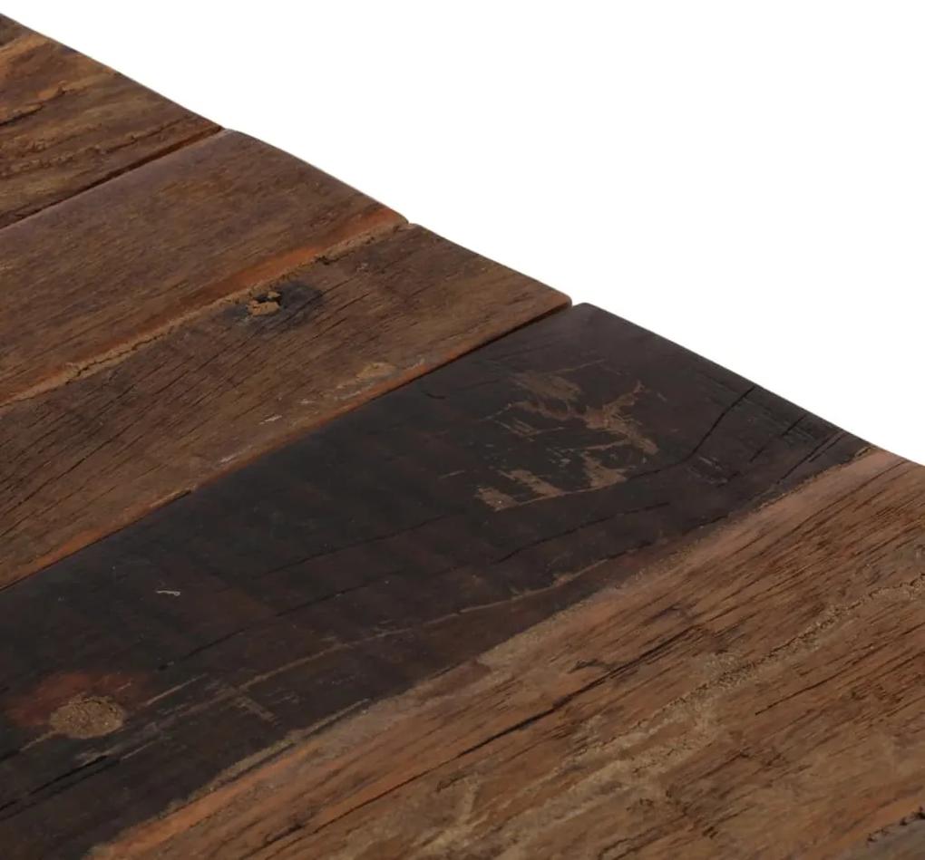 Konferenční stolek stříbrný nerezová ocel a pražcové dřevo - Default Title
