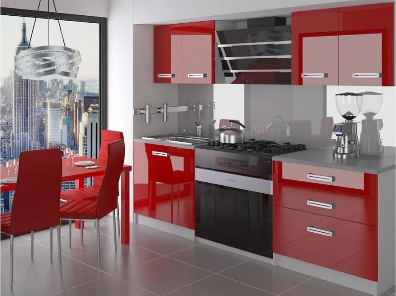 Malá kuchyňská linka 120 cm Tera červená