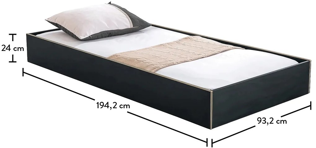 Zásuvka pod postel Sirius 90x190cm - dub černý