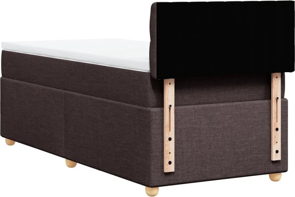 Box spring postel s matrací tmavě hnědá 90x200 cm textil 3286573