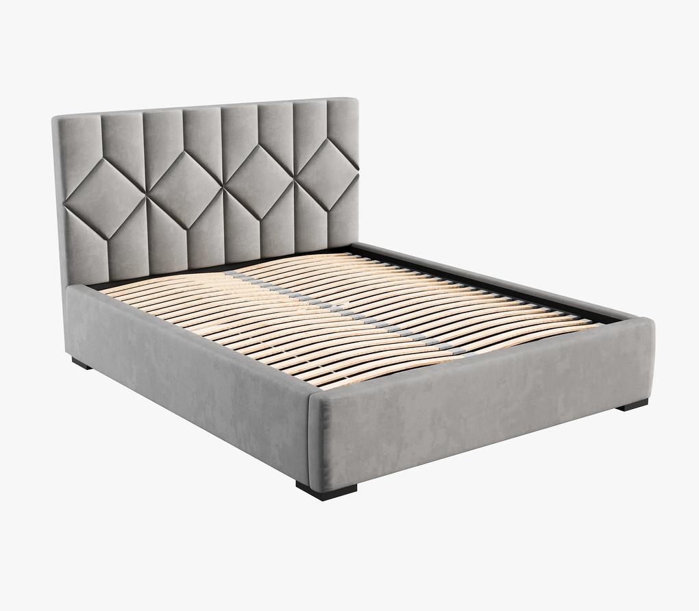 Čalouněná postel 160x200 cm Veggie 1 (šedohnědá). 1036147