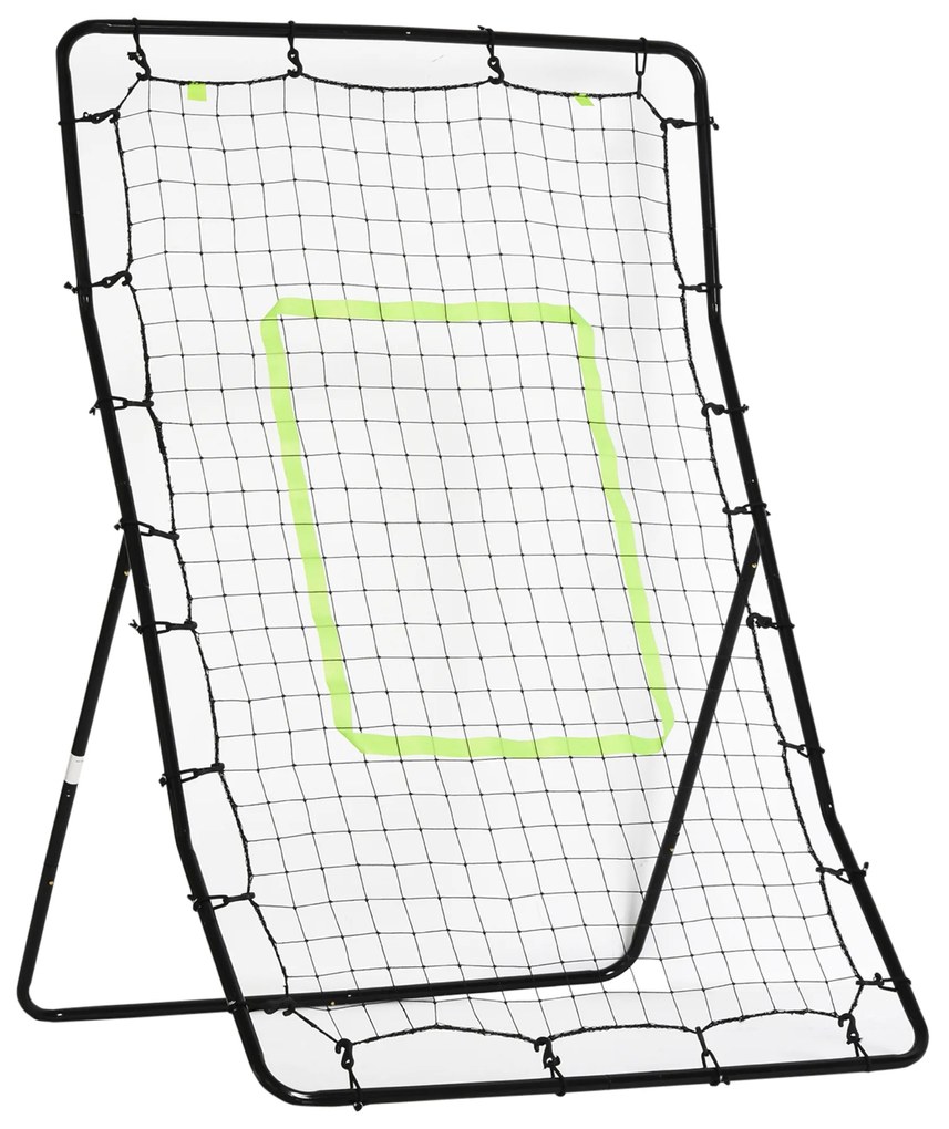 HOMCOM Kickback odrazová branka 75x126cm, odrazová stěna z oceli a PE, tréninková pomůcka pro fotbal, černá | Aosom.de