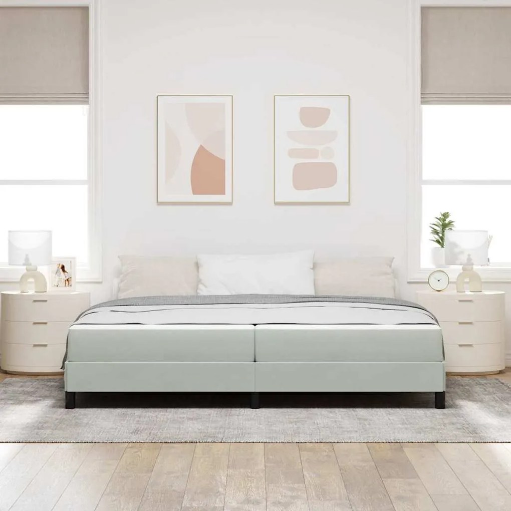 Postel s boxspringem s matrací Světle šedá 200 x 200 cm textil 3398713