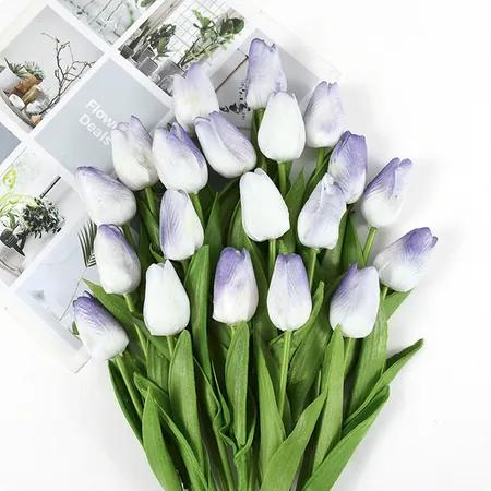 Bytová dekorace - kytice umělých tulipánů Balení: 5 ks, Barvy: K12 BÍLOMODRÁ