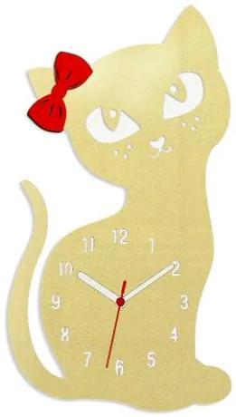 Nástěnné hodiny Cat zlaté