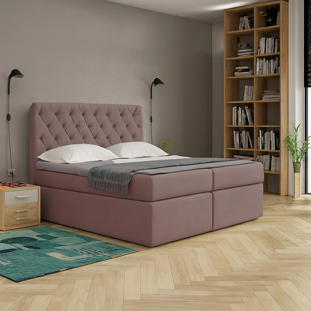Eka Kontinentální čalouněná postel Luxurious - Cassablanca (180x200 cm) Barva látky Trinity: Černá (Trinity 2316)