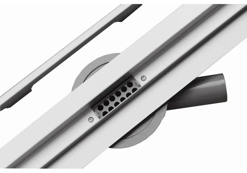 Odtokový žlab MEXEN FLAT 360 SLIM chrom, 120 cm + otočný sifon