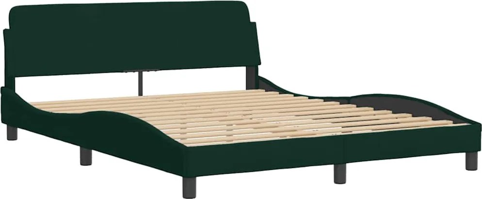 Rám postele bez matrace tmavě zelená 160 x 200 cm samet 3207932