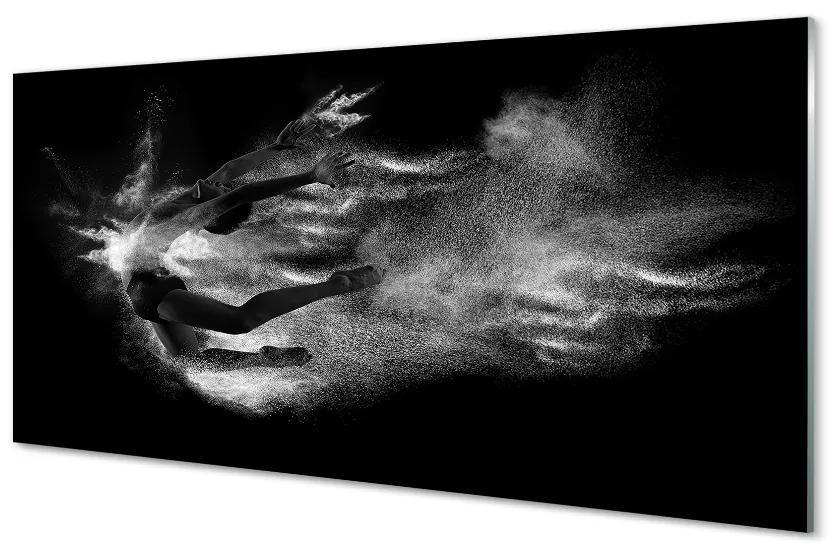 Obraz na skle Žena baletní kouřové šedé pozadí 120x60 cm