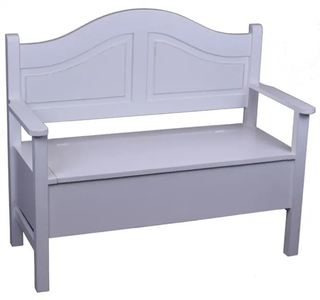 Dřevěná lavice bílá 119x100x52cm