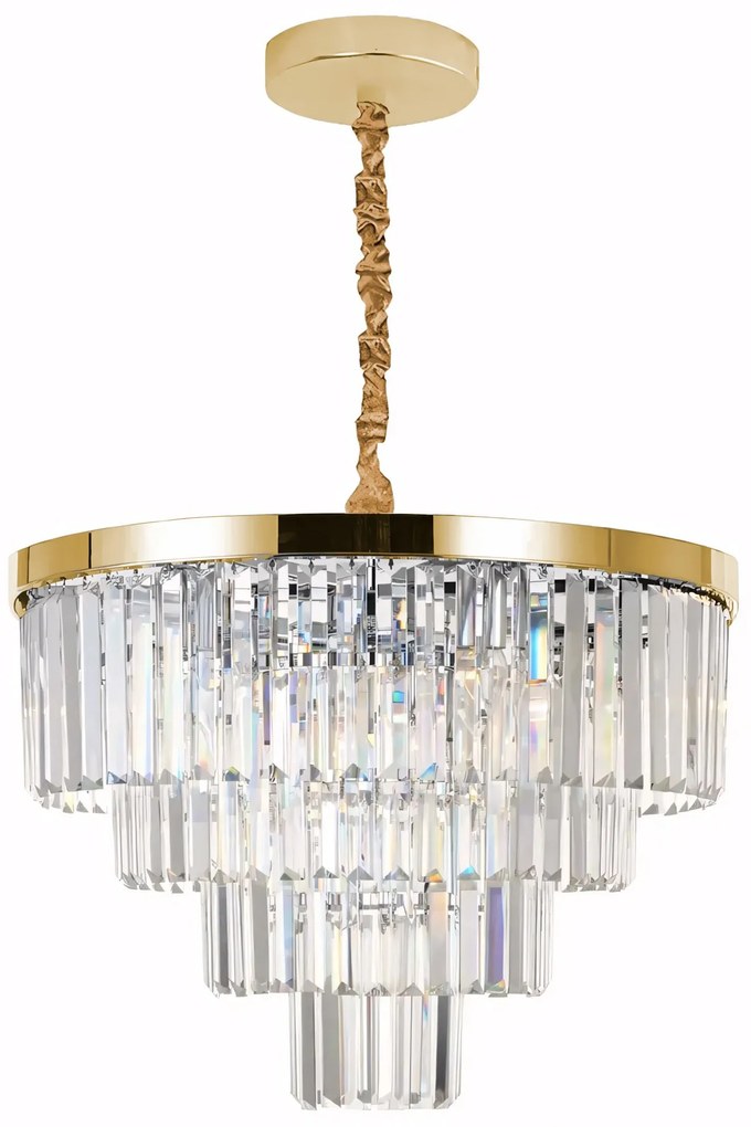 Toolight Toolight, závěsný křišťálový stropní lustr 58cm, 6xE14, APP1533-6CP4, zlatá, OSW-03255