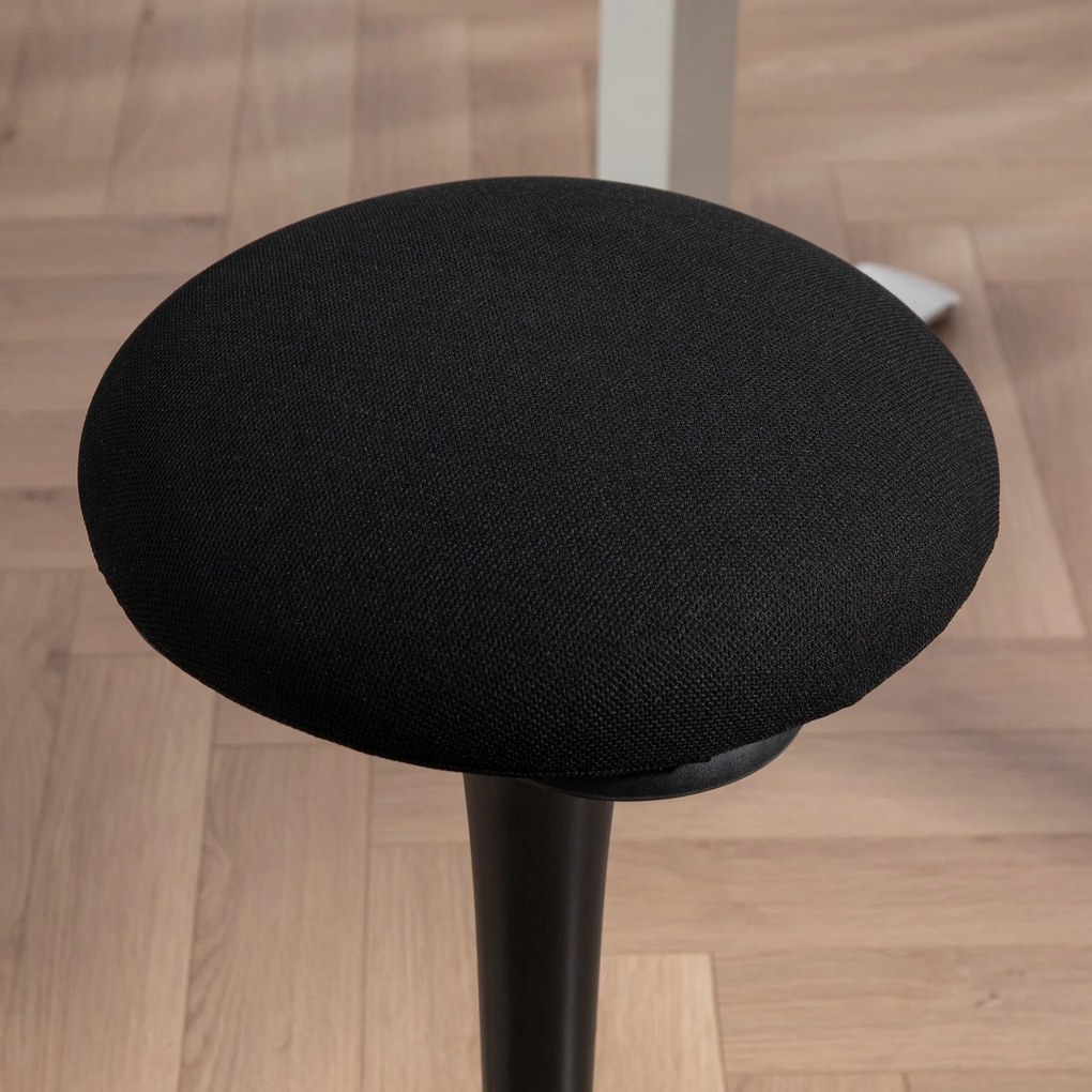 HOMCOM Stojící stolička, ergonomická stolička, výškově nastavitelná 70-90 cm, 360° otáčecí sedadlo, široká základna s protiskluzovými podložkami a pol