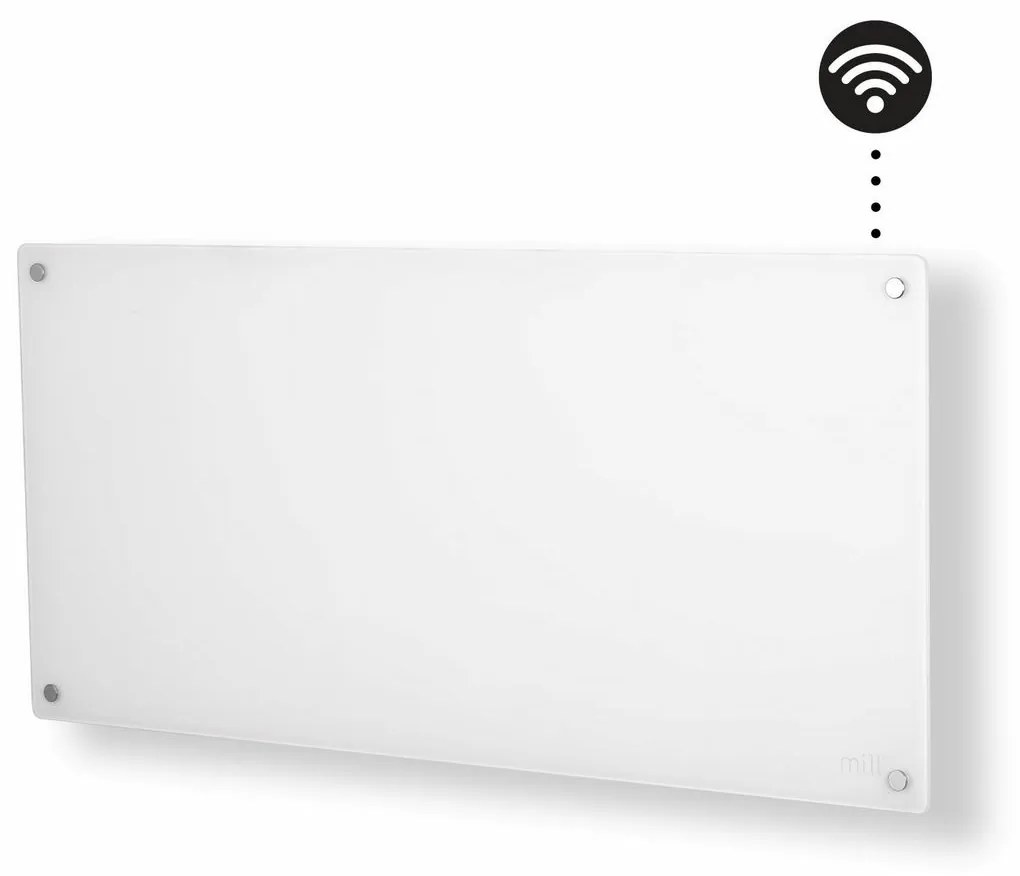 Mill skleněný konvektor na zeď s Wifi 900W bilý