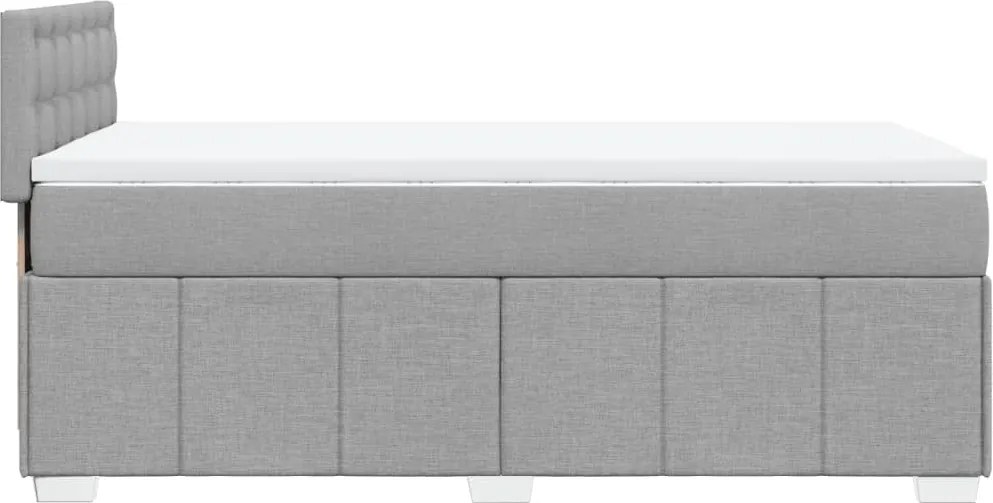 Box spring postel s matrací světle šedý 100 x 200 cm textil 3286993