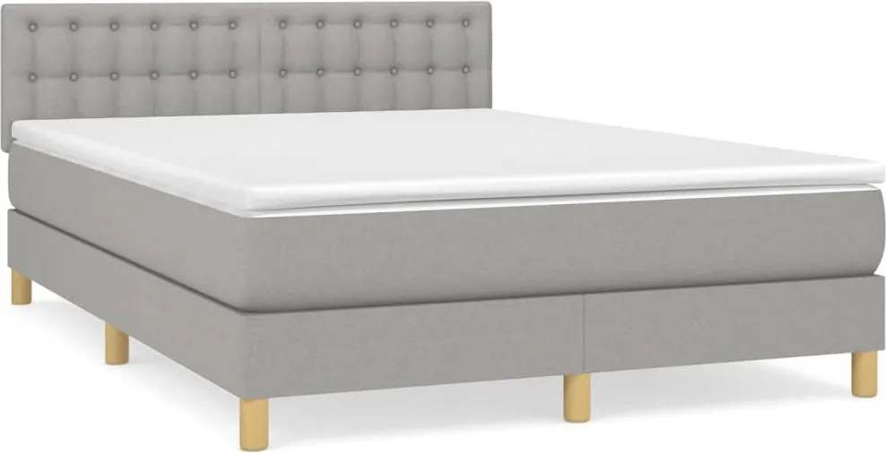 Box spring postel s matrací světle šedá 140 x 200 cm textil 3140937