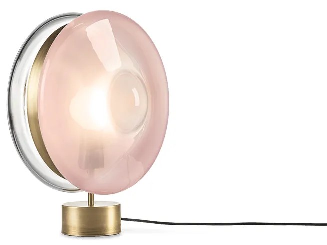 Bomma Orbital skleněná stolní lampa Barva: Růžová, Barva kování: Stříbrná