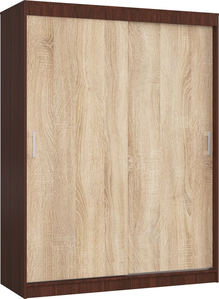 Šatní skříň posuvná Mono 150 cm wenge/dub sonoma