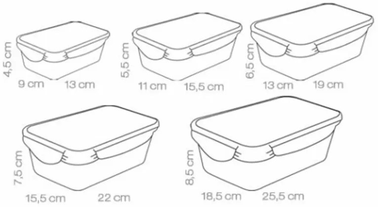 Tescoma Dóza obdélníková FRESHBOX, 5 ks