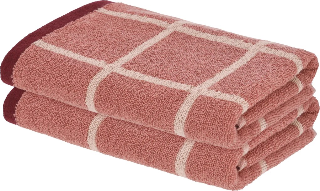 Livarno® Froté ručník, 50 x 100 cm, 550 g/m², 2 kusy (světle růžová)